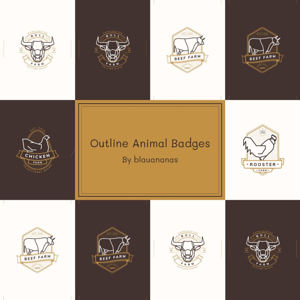Outline Animal Badges – MasterBundles