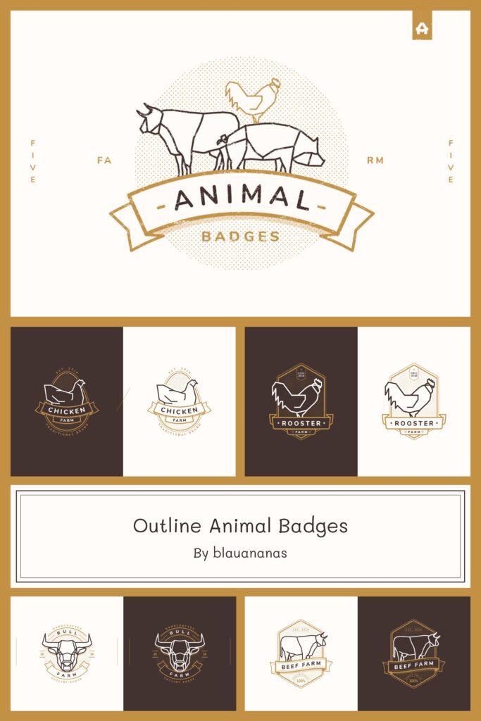Outline Animal Badges – MasterBundles