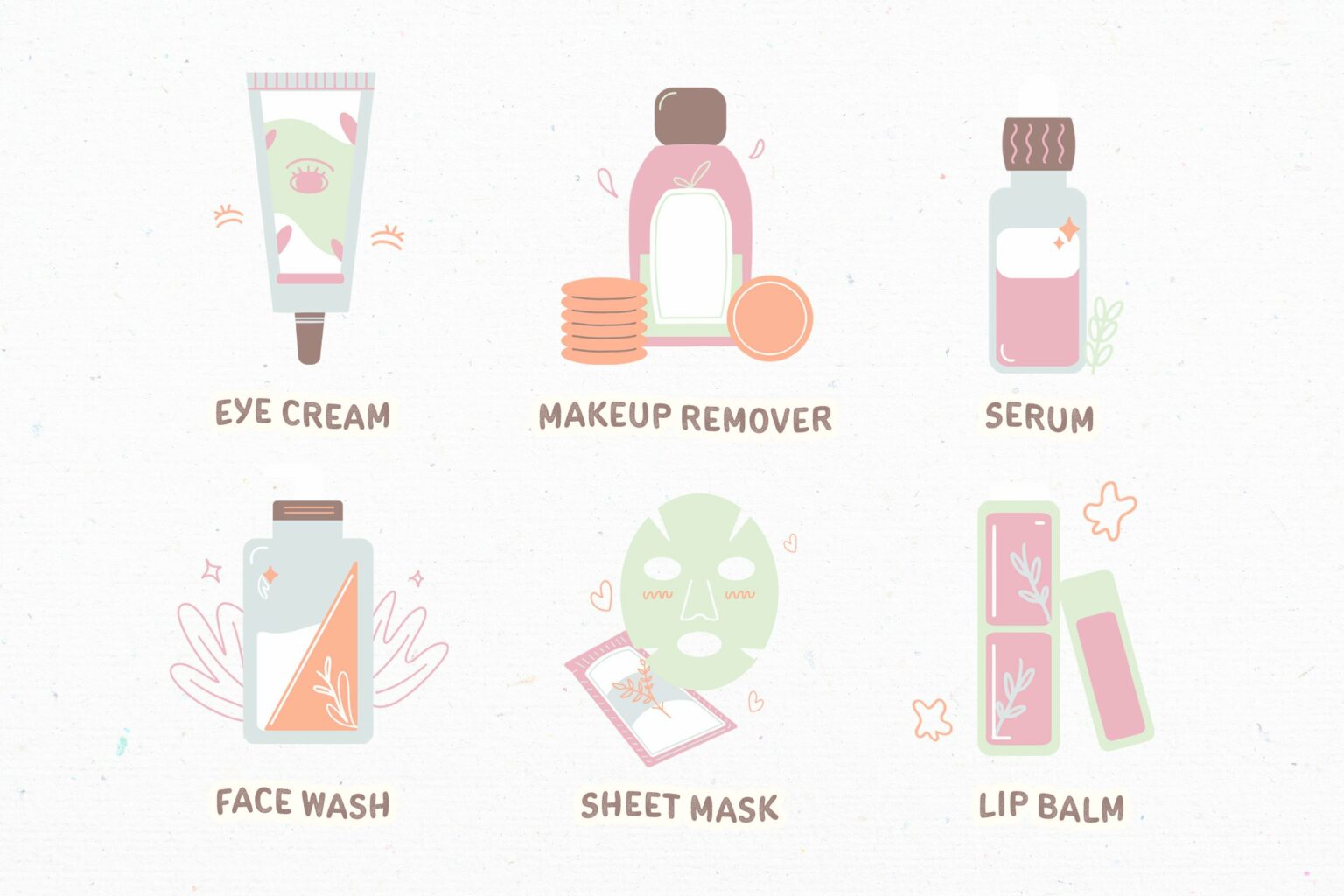 Beauty Skincare Illustration Set – MasterBundles