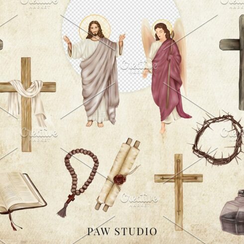 Religious Easter Clipart Jesus Risen | Master Bundles