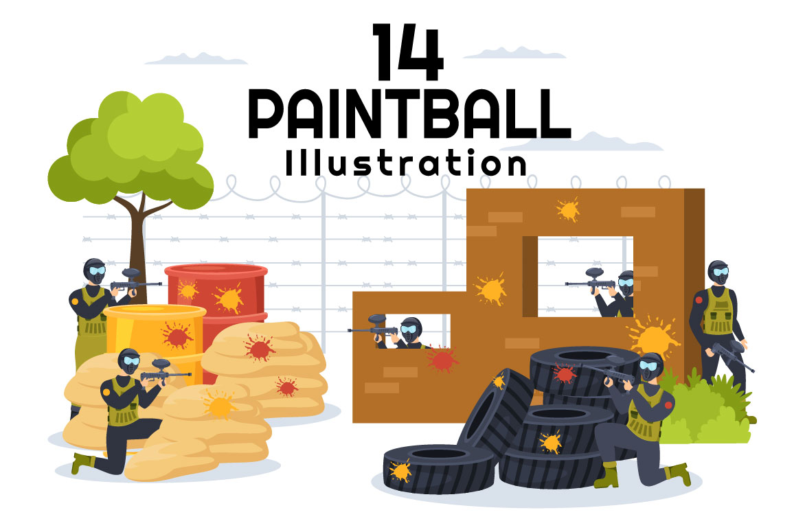14 Paintball Game Illustration - MasterBundles