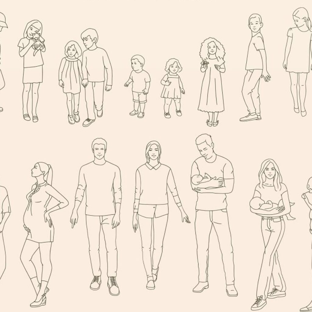 Parenthood. Line Art Family Set – MasterBundles