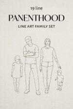 Parenthood. Line Art Family Set – MasterBundles