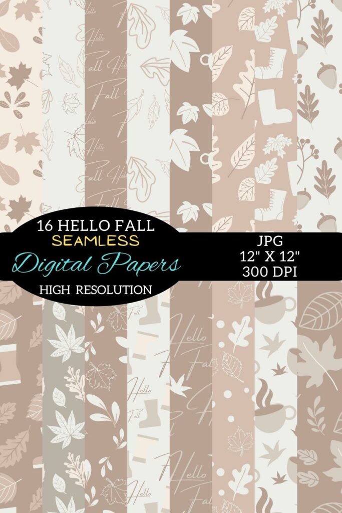 Boho Fall Digital Paper Patterns Design - MasterBundles