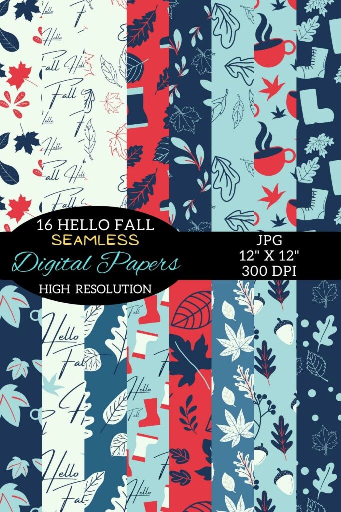 Fall Autumn Digital Paper Pattern Design - MasterBundles