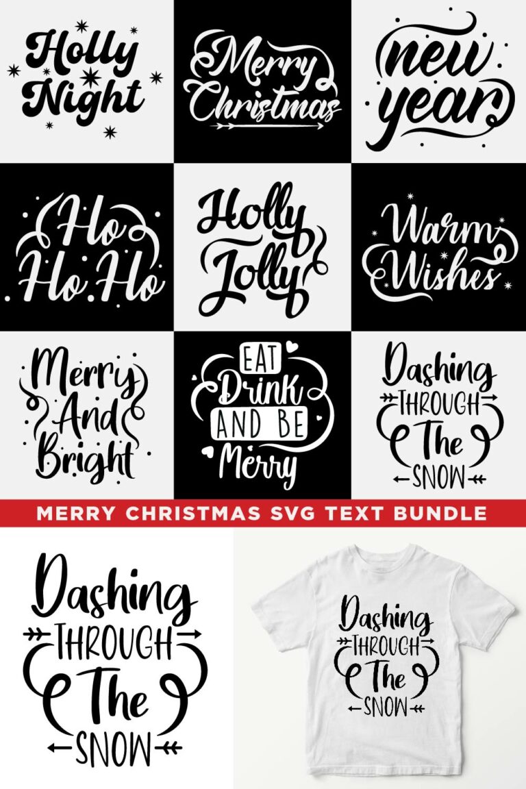 Merry Christmas SVG Text Bundle - MasterBundles