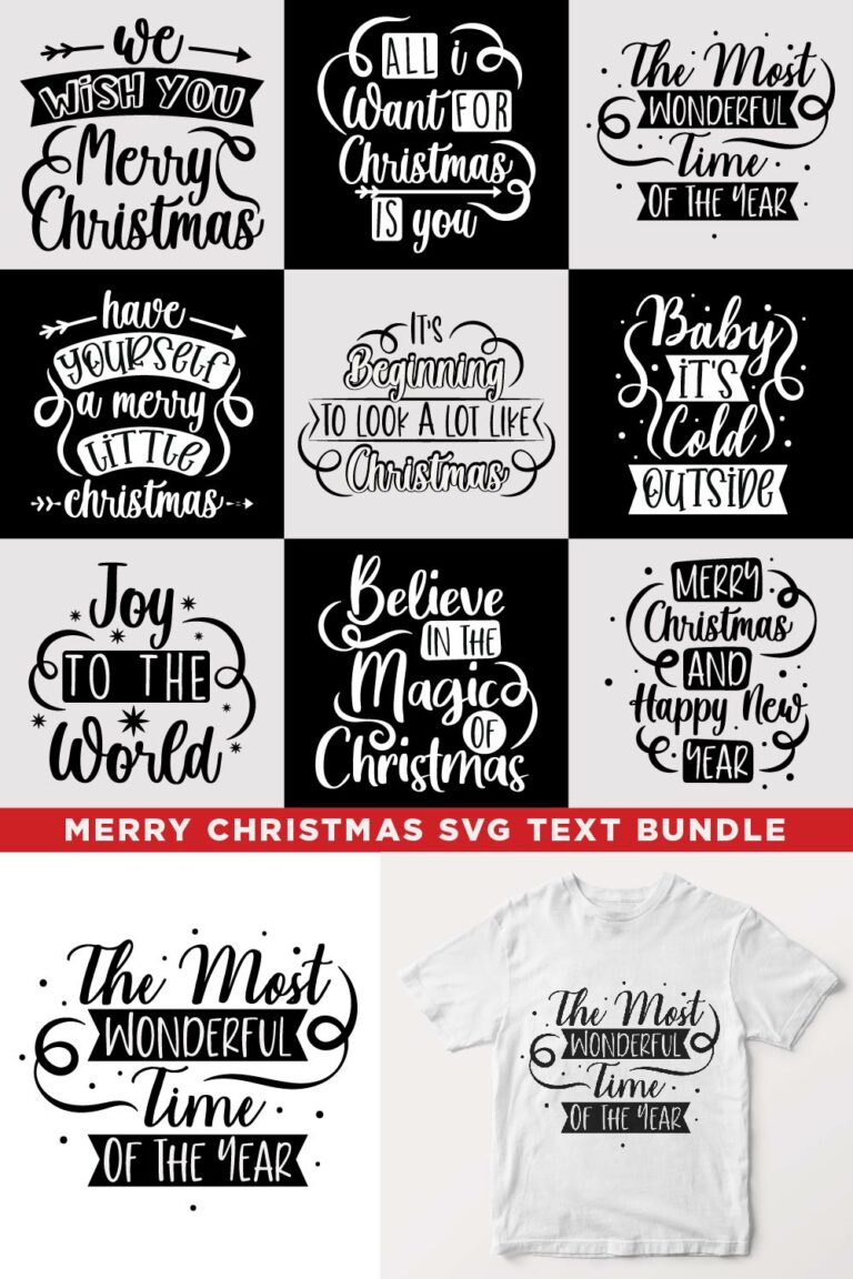 Merry Christmas SVG Text Bundle - MasterBundles