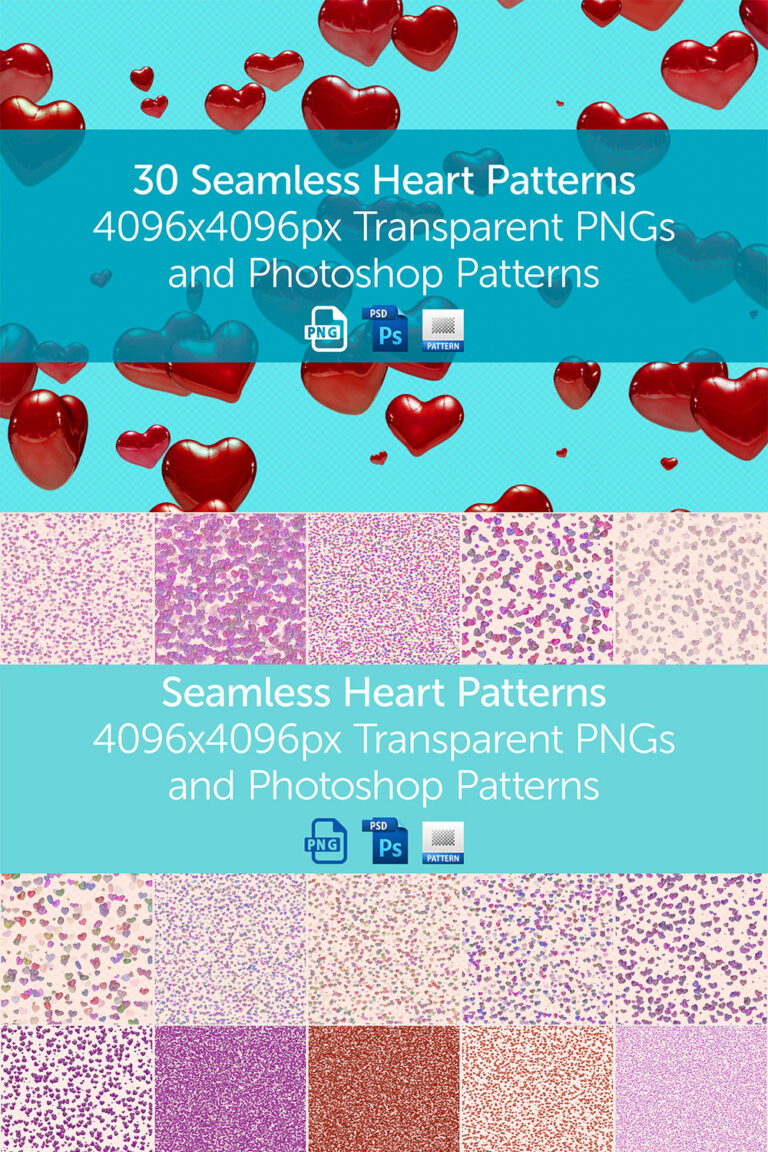 30 Seamless Heart Patterns - MasterBundles