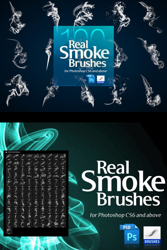 100 Real Smoke Brushes for Photoshop - MasterBundles