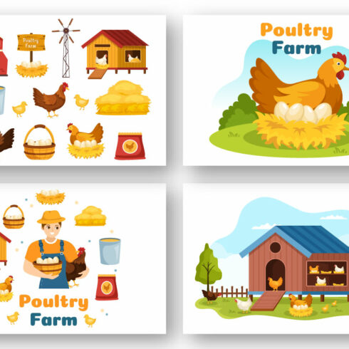 17 Poultry Farm Design Illustration | MasterBundles