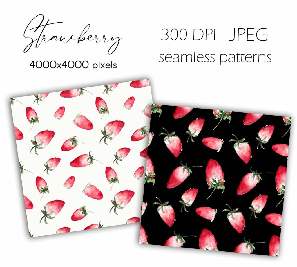 Strawberry Digital Paper. Seamless Pattern – MasterBundles