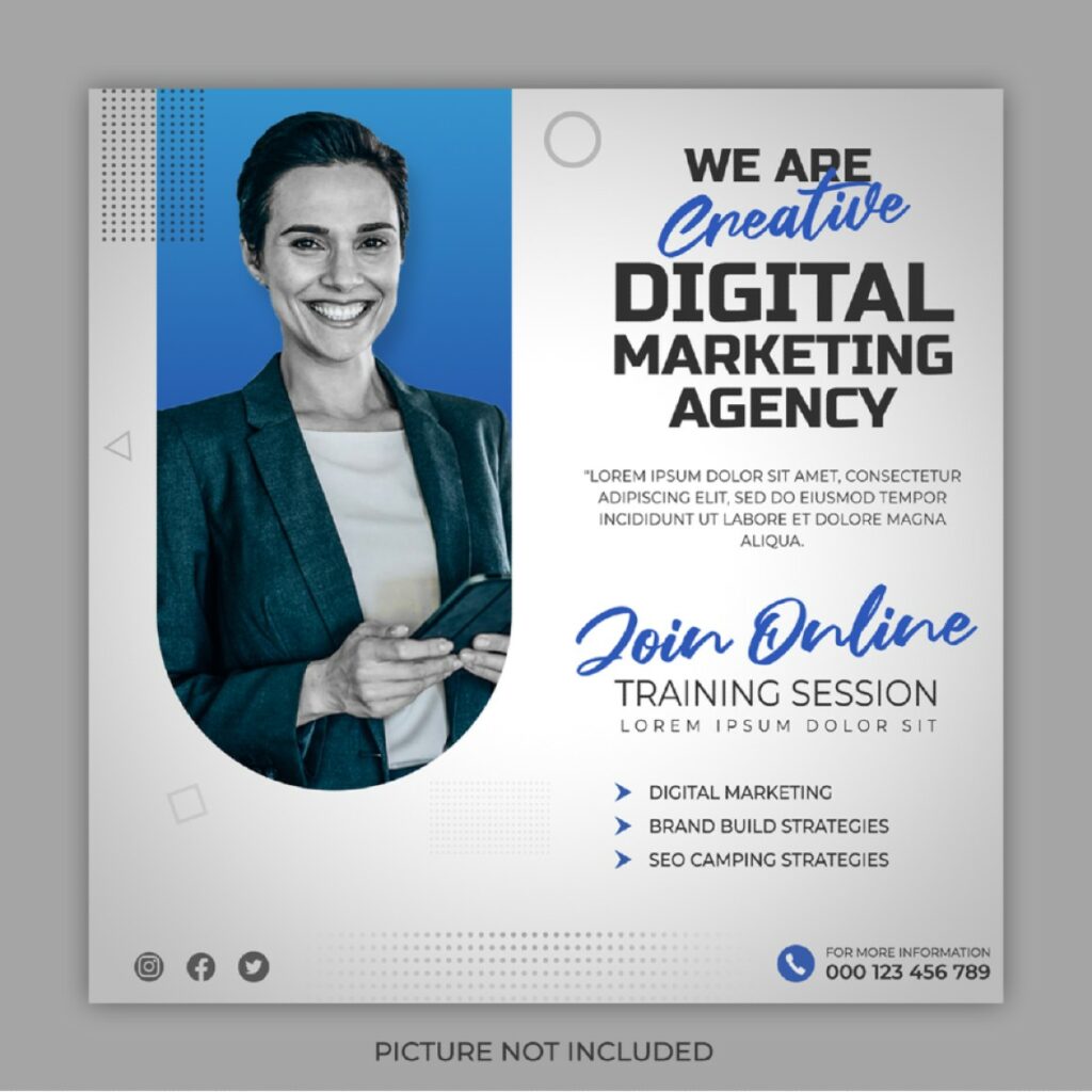 Digital Marketing Post Template Editable File - MasterBundles
