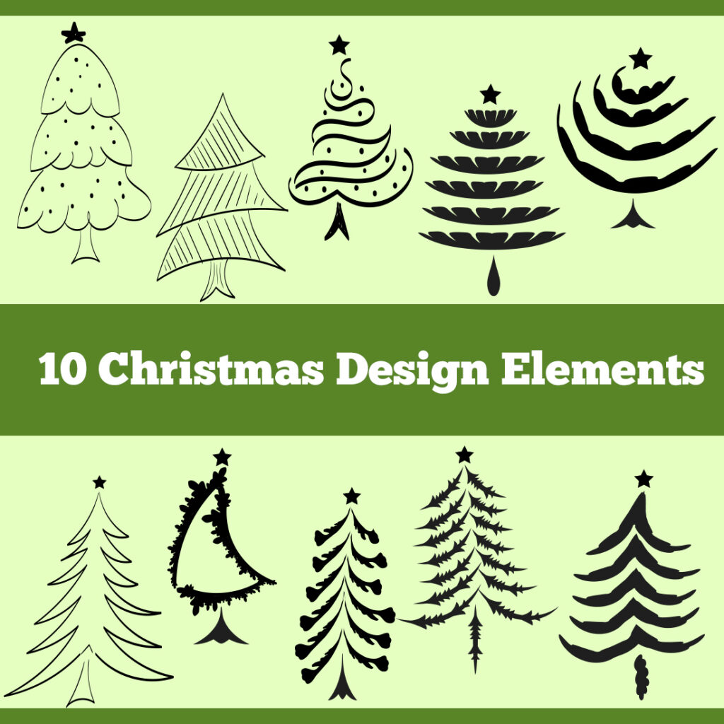 10 Christmas Tree Design - $4 Only - MasterBundles