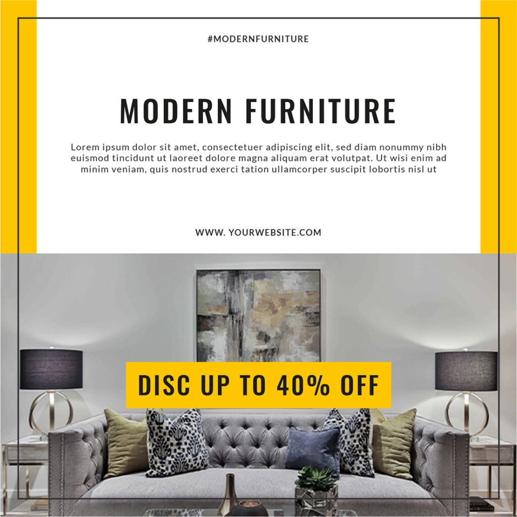Furniture & Interior Design Social Media Post Templates - Only $8 ...