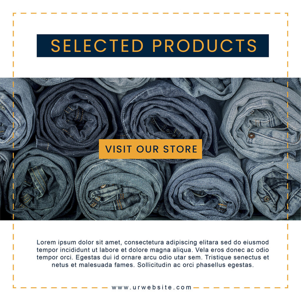 Fashion Denim Style Social Media Post Templates - MasterBundles