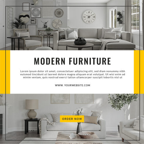 Furniture & Interior Design Social Media Post Templates - Only $8 ...