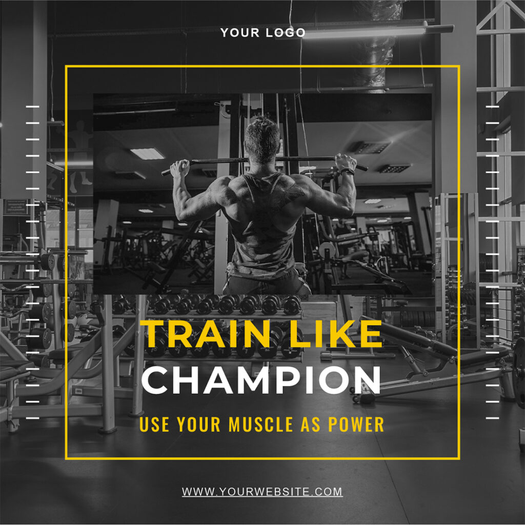 Gym And Fitness Workout Social Media Post Templates - Only $8 ...