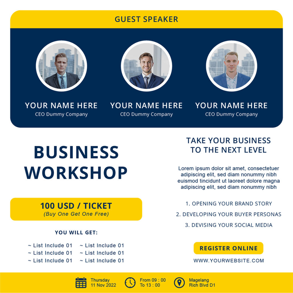 Business & Marketing Workshop Social Media Post Templates - Only $8 ...