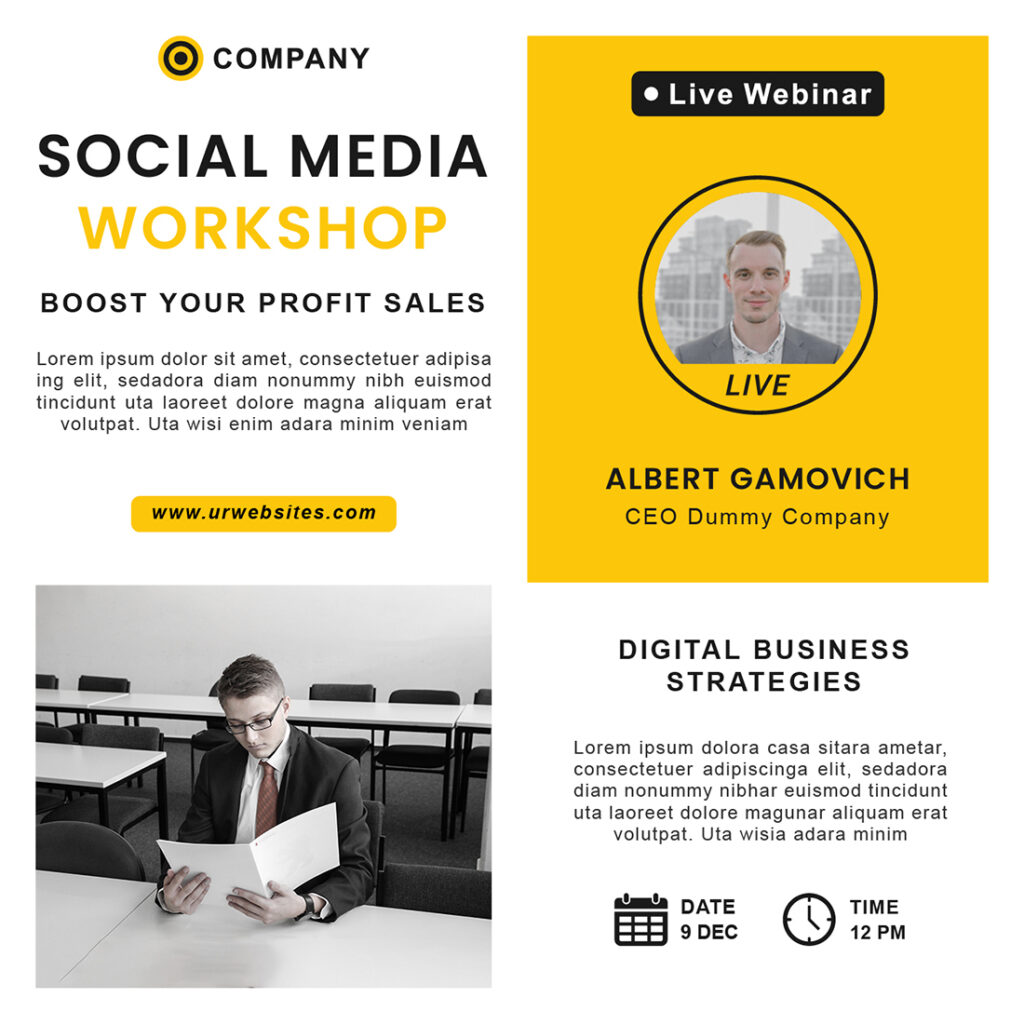 Online Business Workshop Social Media Post Templates - Only $8 ...