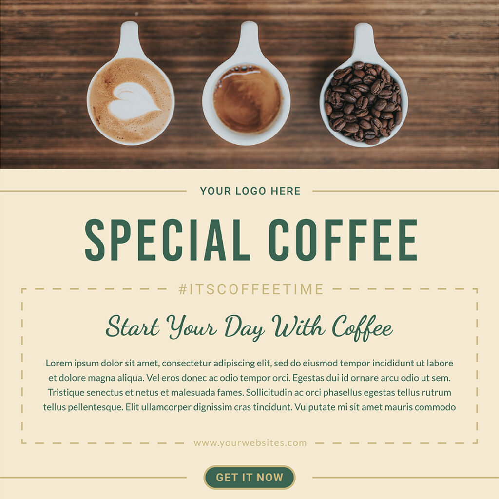 Coffee Shop & Cafe Pack Social Media Post Templates - MasterBundles
