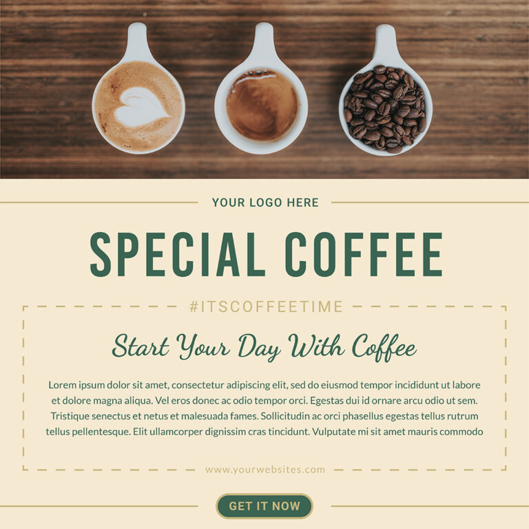 Coffee Shop & Cafe Pack Social Media Post Templates - MasterBundles