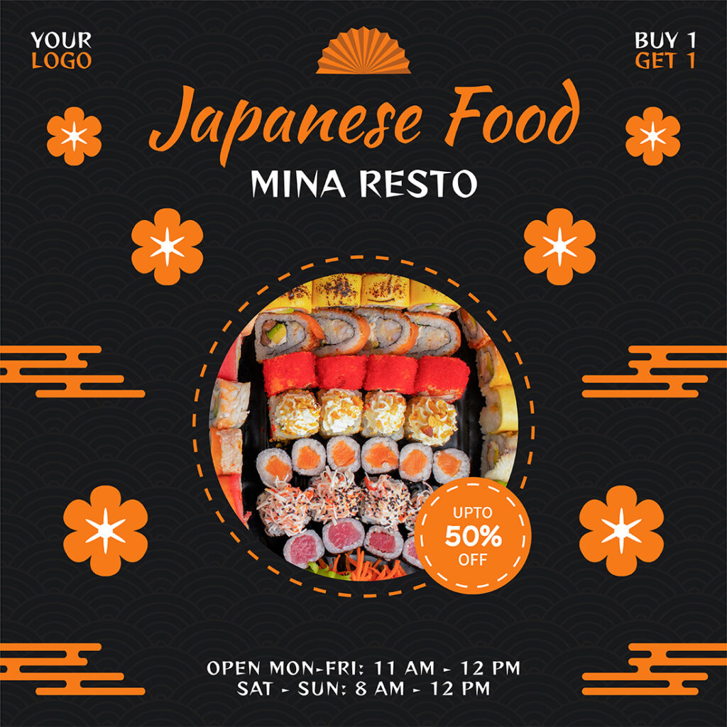 Japanese Culinary Food Social Media Post Templates - Only $8 ...
