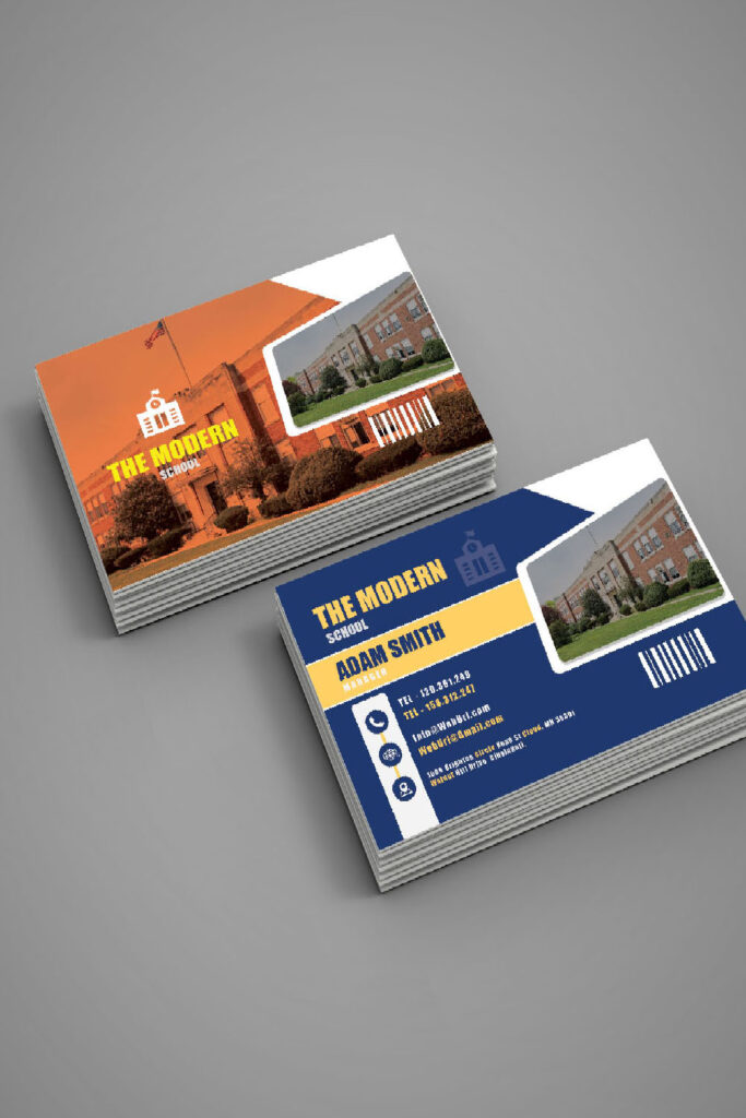 Creative School Education Business Card Template - MasterBundles