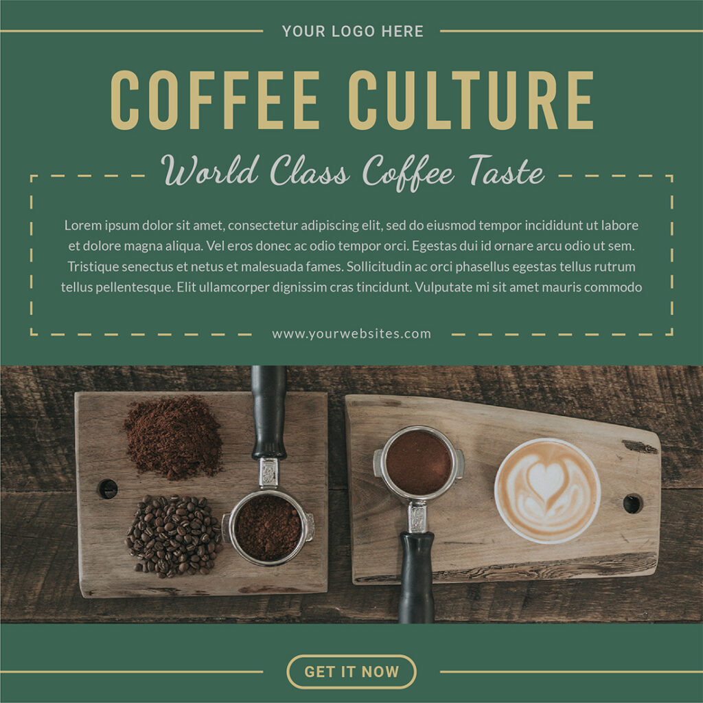 Coffee Shop & Cafe Pack Social Media Post Templates - MasterBundles