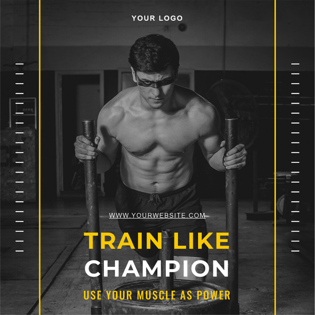 Gym And Fitness Workout Social Media Post Templates - Only $8 ...