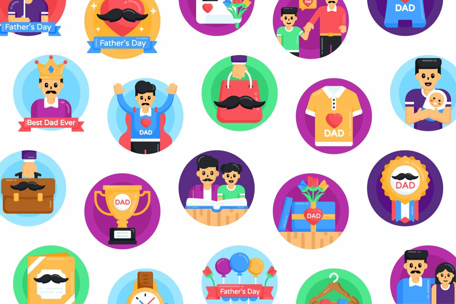 50 Father's Day Vector Icons – MasterBundles