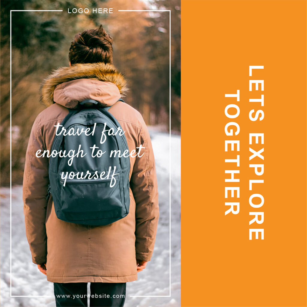 Travelling Theme Social Media Post Templates - Only $8 - MasterBundles