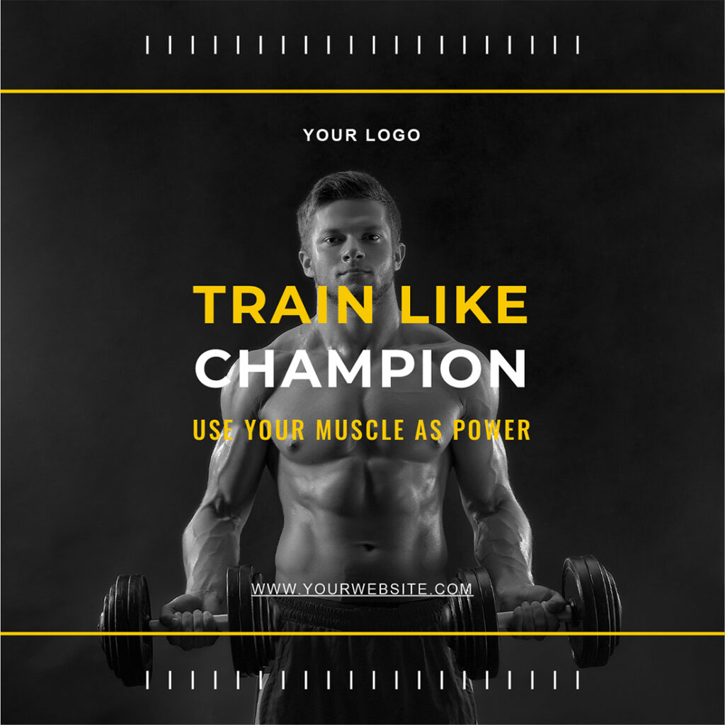 Gym And Fitness Workout Social Media Post Templates - Only $8 ...