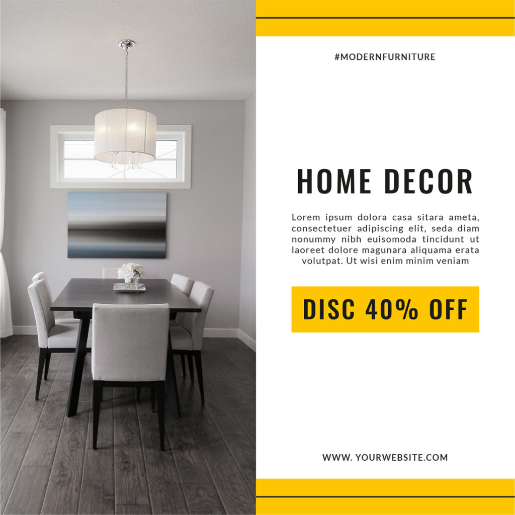 Furniture & Interior Design Social Media Post Templates - Only $8 ...