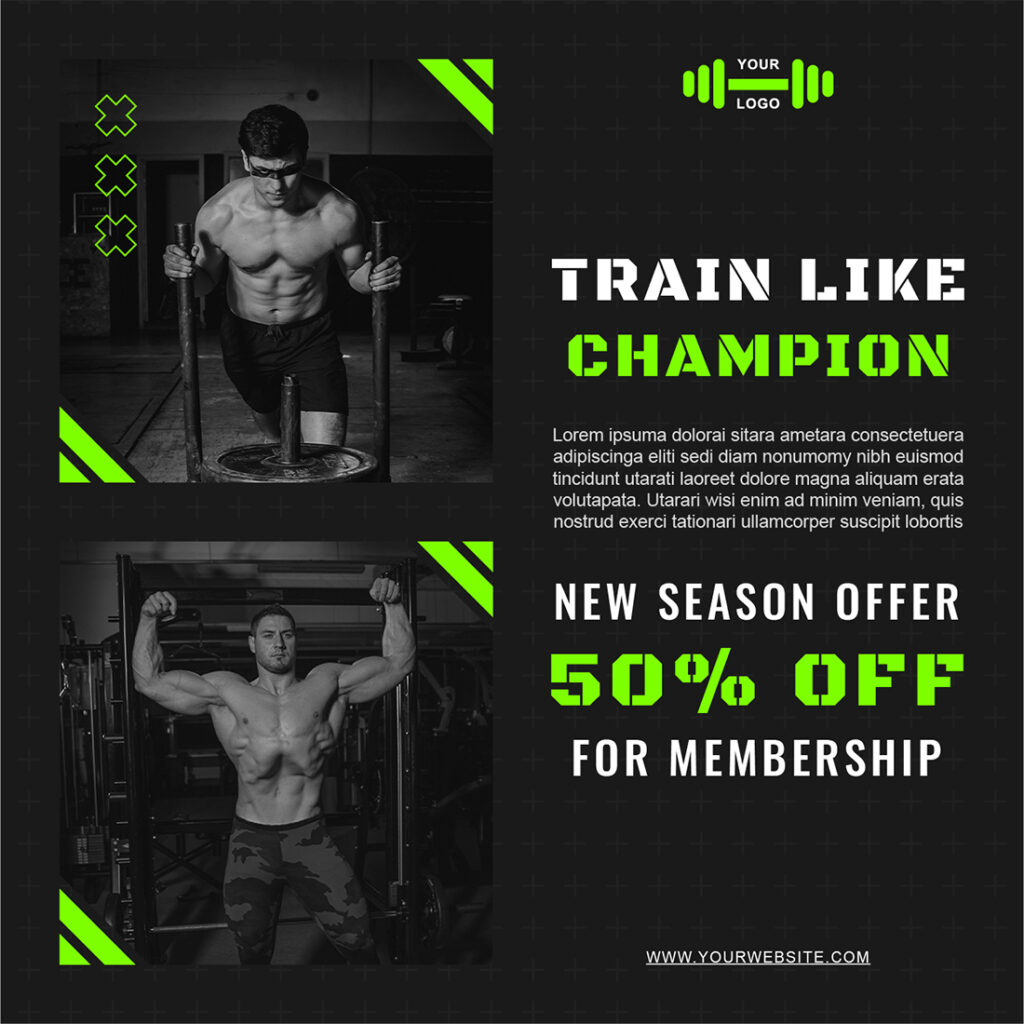 Fitness And Sport Social Media Post Templates - Only $8 - MasterBundles