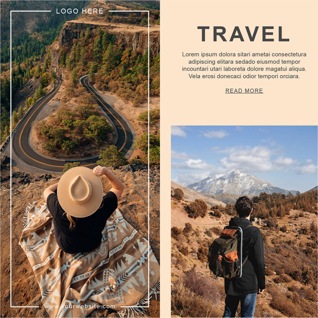 Travelling Theme Social Media Post Templates - Only $8 - MasterBundles