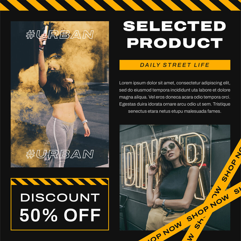 Street Fashion Style Social Media Post Templates - MasterBundles