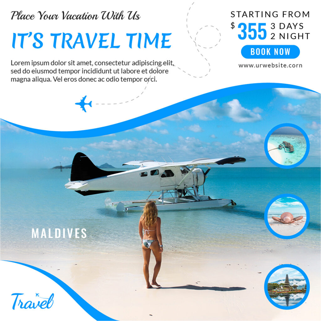 Travelling The World Social Media Post Templates - Only $8 - MasterBundles