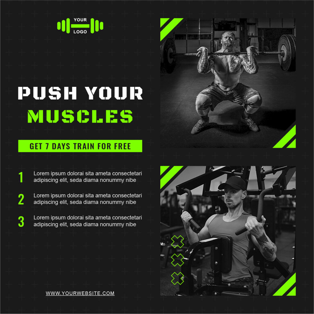 Fitness And Sport Social Media Post Templates - Only $8 - MasterBundles