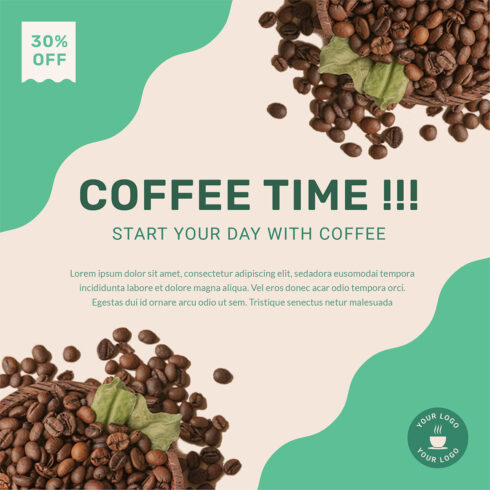 Coffee Shop Social Media Post Templates - Only $8 - MasterBundles
