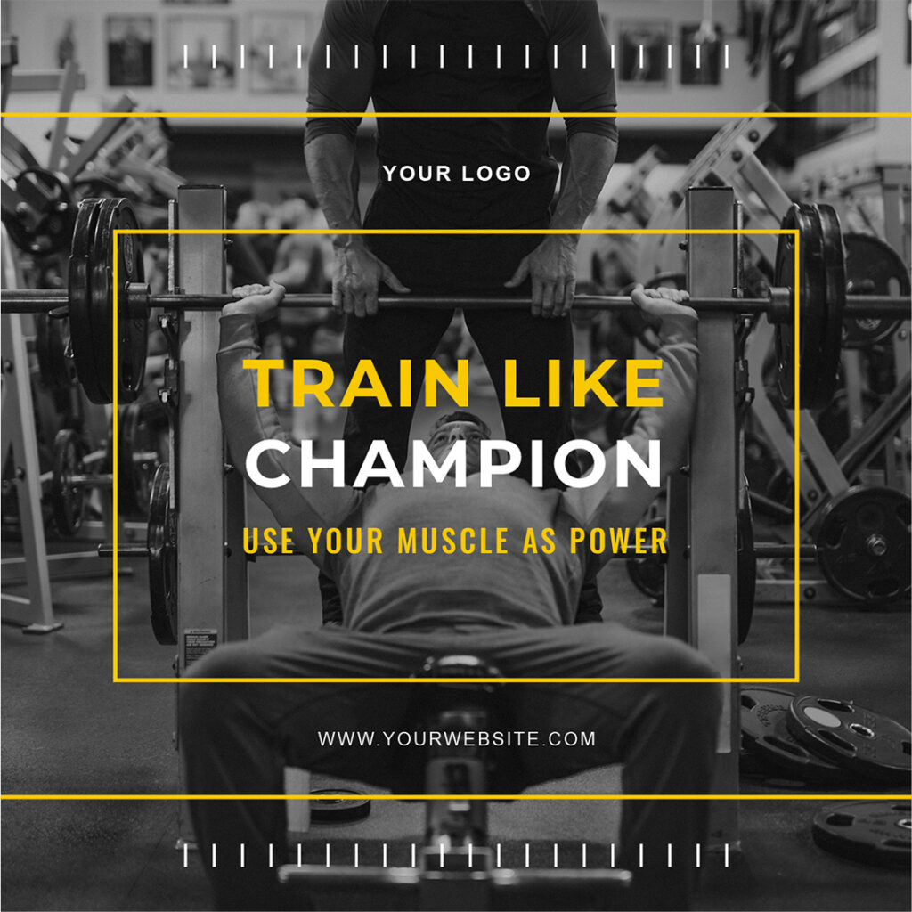 Gym And Fitness Workout Social Media Post Templates - Only $8 ...