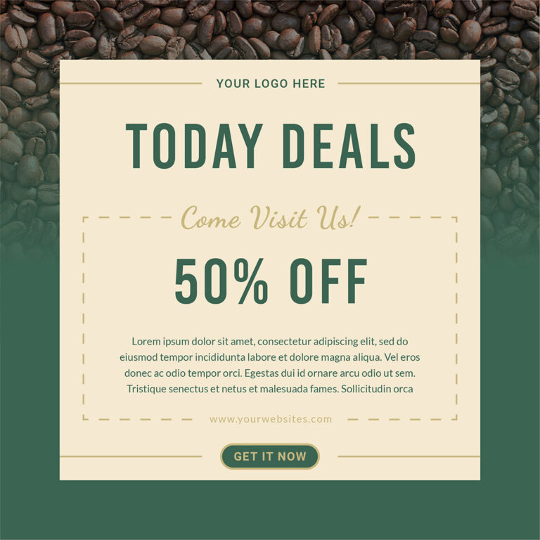 Coffee Shop & Cafe Pack Social Media Post Templates - MasterBundles
