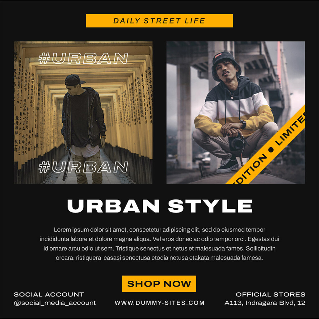 Street Fashion Style Social Media Post Templates - MasterBundles