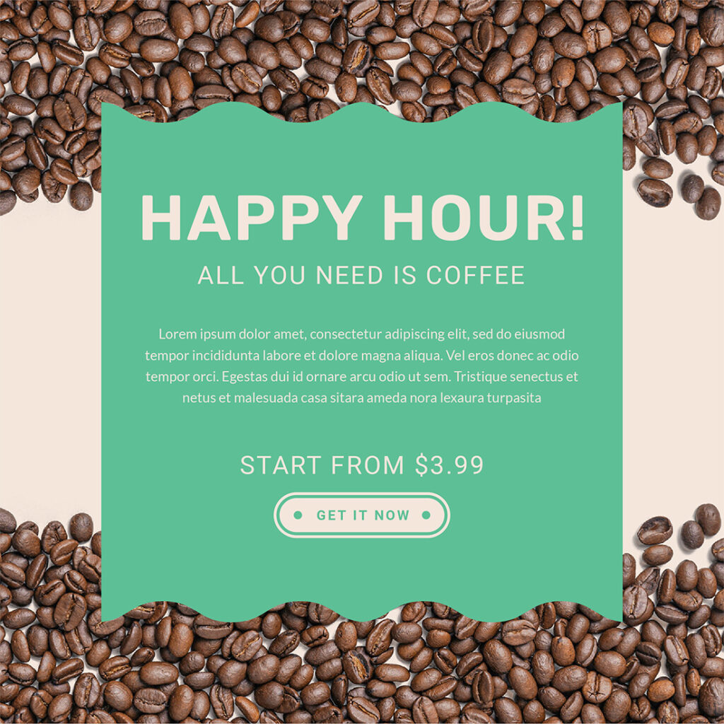 Coffee Shop Social Media Post Templates - Only $8 - MasterBundles