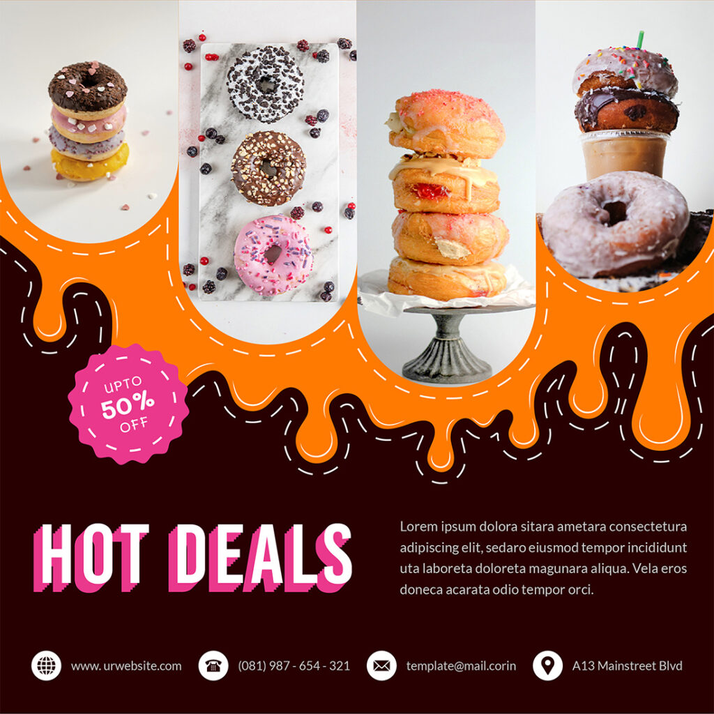 Delicious Donuts Social Media Post Templates - Only $8 - MasterBundles