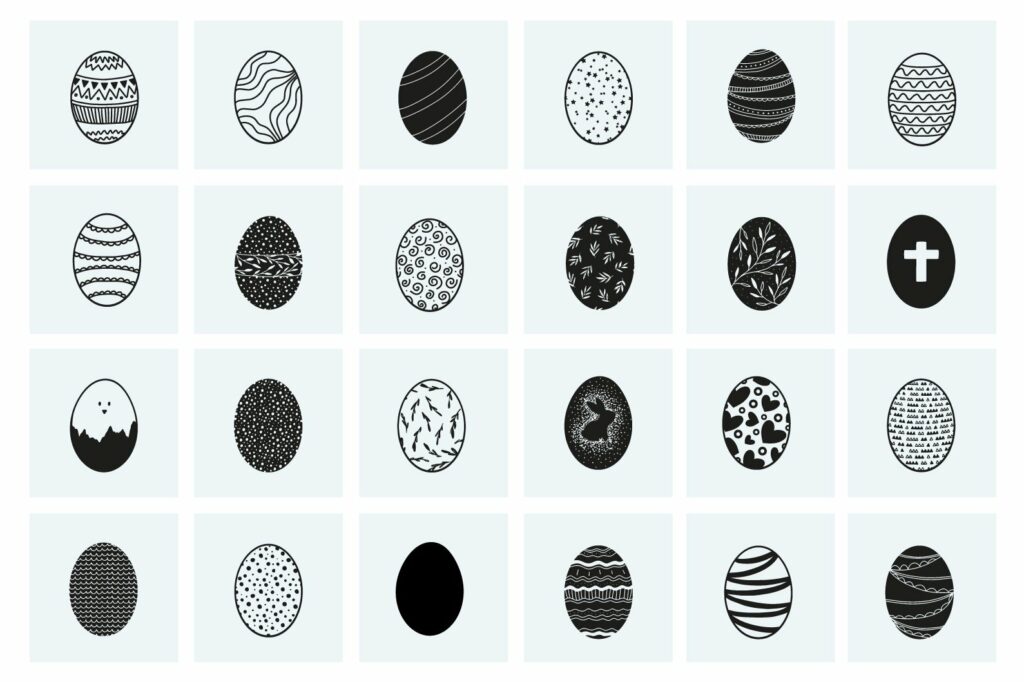 100 Hand Drawn Easter Eggs – MasterBundles