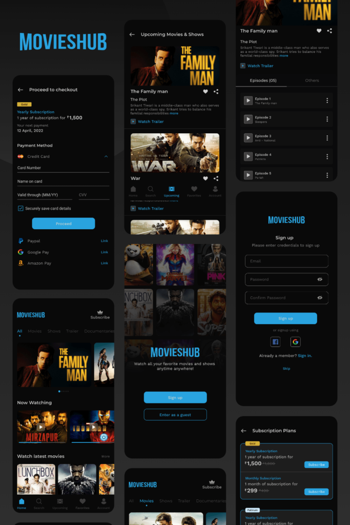 16 PREMIUM SCREENS OF OTT APPLICATION - MasterBundles