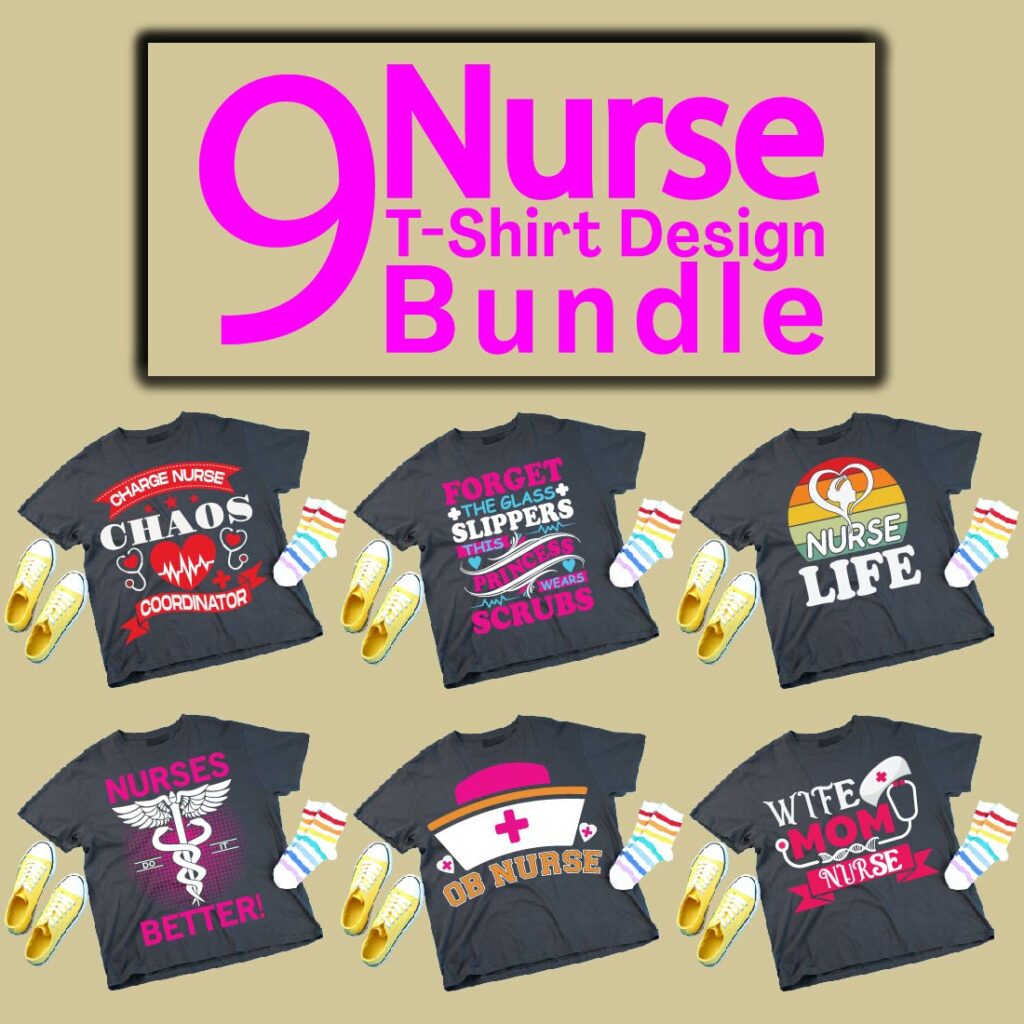 9 Nurse T-Shirt Design Bundle - MasterBundles