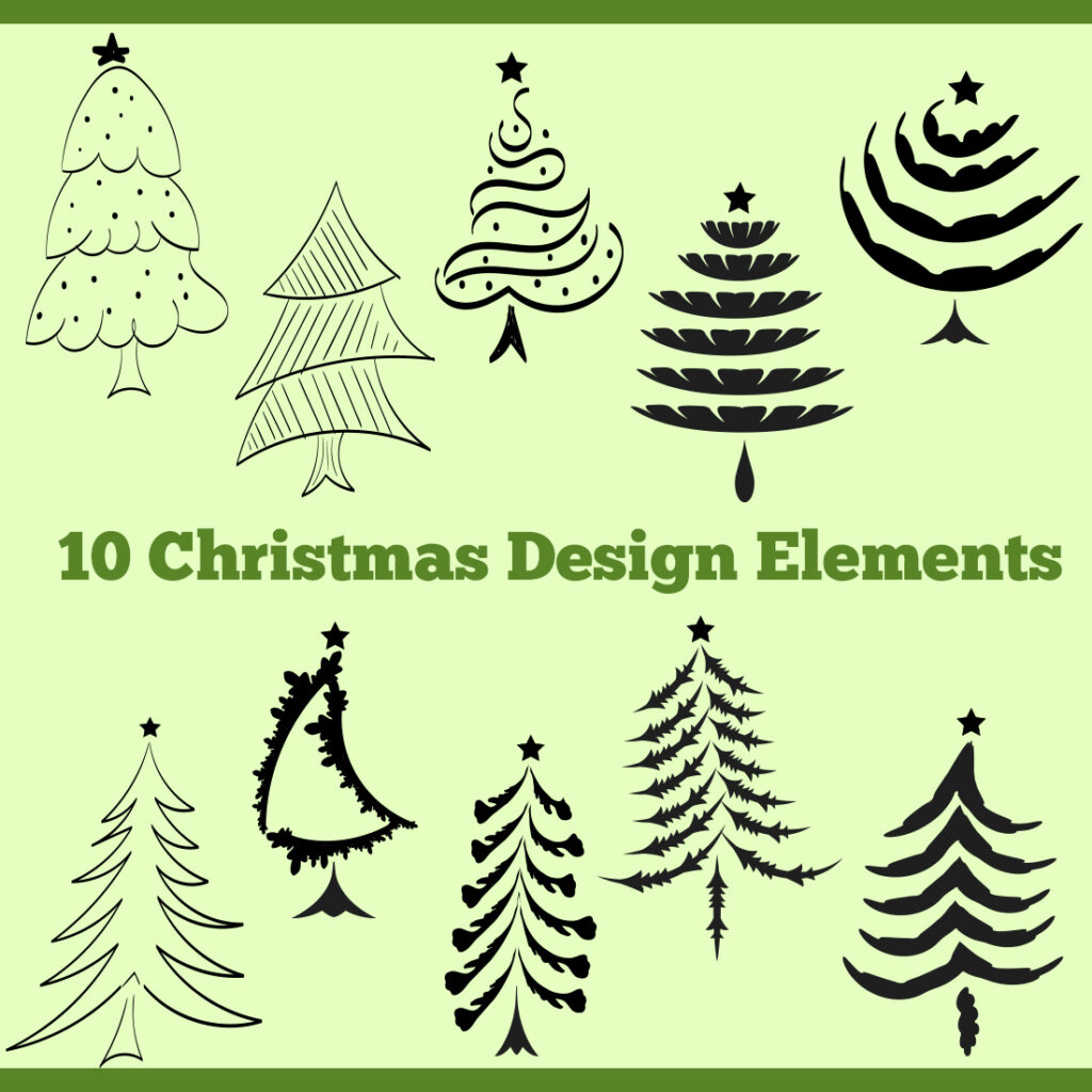 10 Christmas Tree Design - $4 Only - MasterBundles