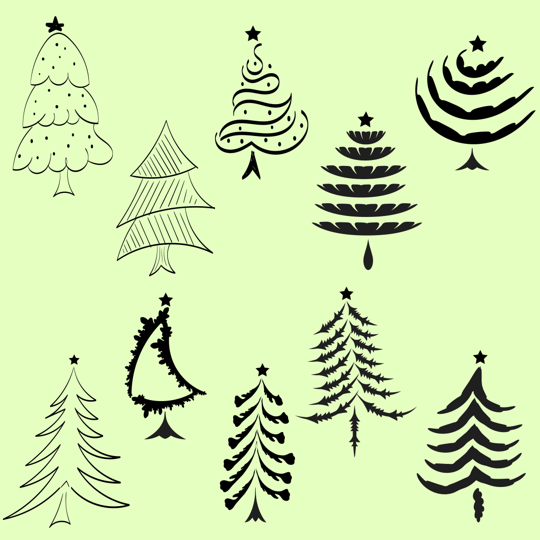 10 Christmas Tree Design - $4 Only - MasterBundles