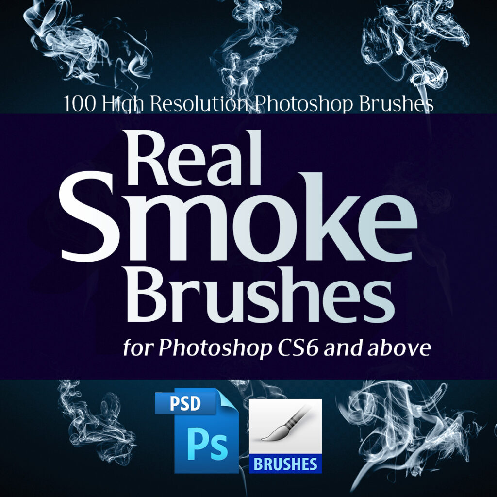 100 Real Smoke Brushes for Photoshop - MasterBundles